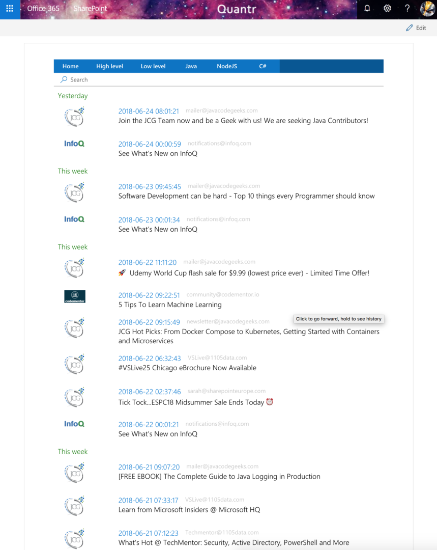 Coding news webpart – Quantr